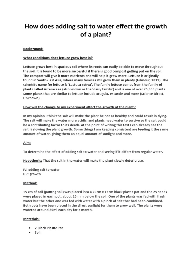 Plant Project Template | PDF | Lettuce | Plants