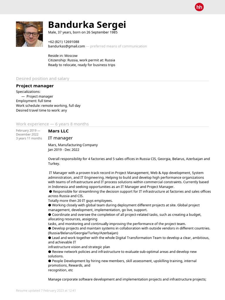 Experienced Project Manager and IT Leader Seeking New Opportunities to Manage Technology ...