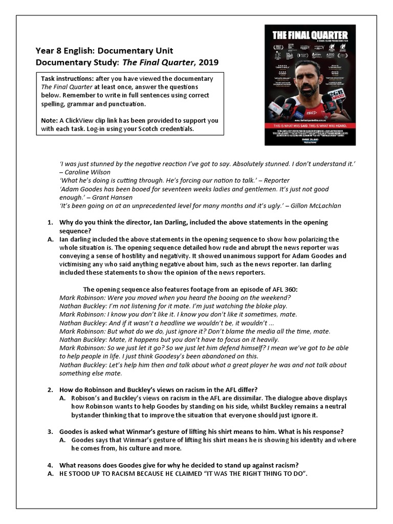 The Final Quarter Questions 2022 | PDF | Racism | Discrimination & Race ...