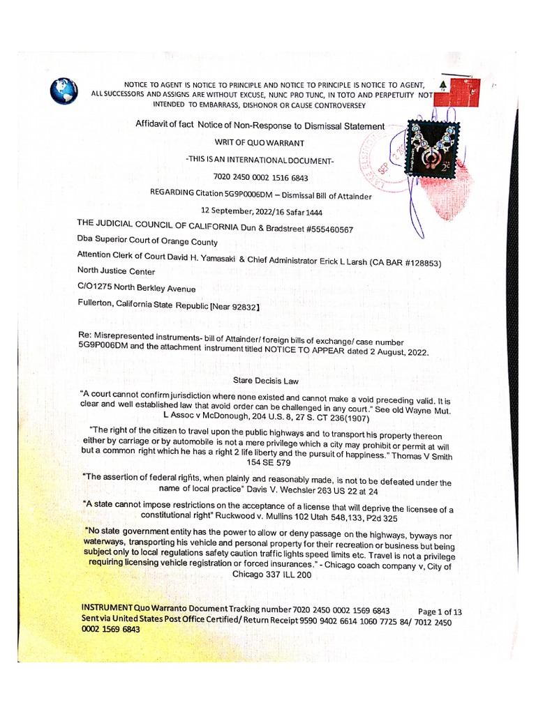 Signed Writ Quo Warranto North Justice Center 09-12-2022 16.43-1 PDF | PDF