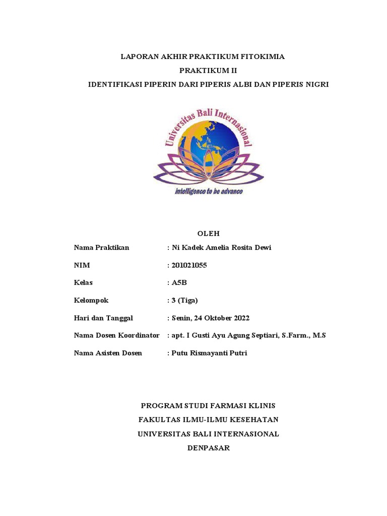Identifikasi Piperin dari Piperis Nigri | PDF