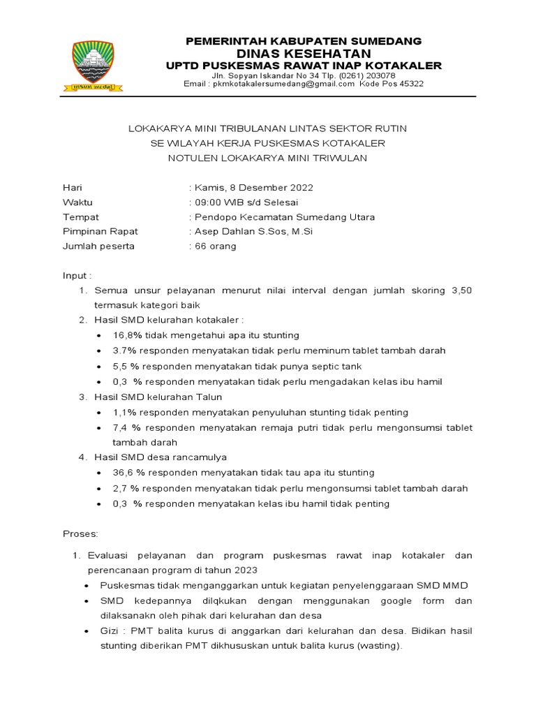 Notulen Loktri Des 2022 | PDF