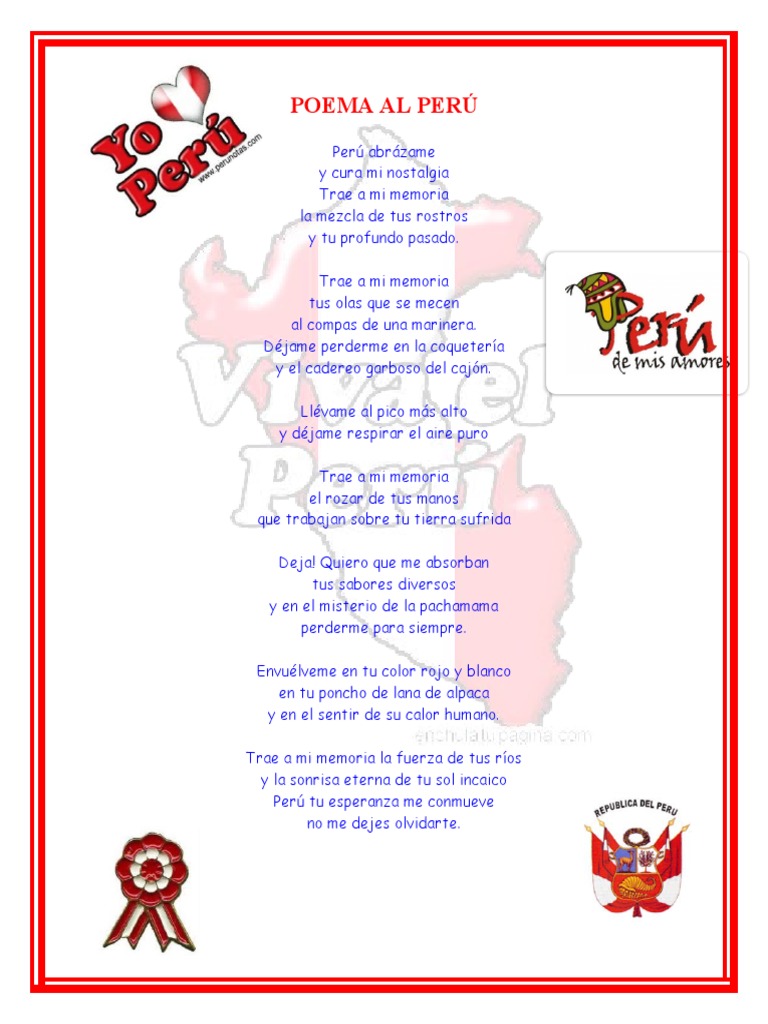 Poema Al Perú - Fiestas Patrias | PDF