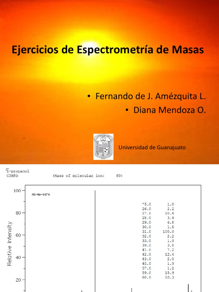 Ejercicios de Espectrometria de Masas | PDF