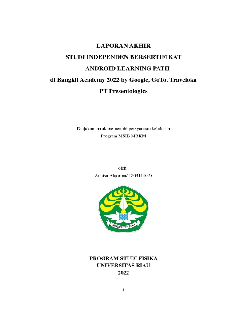 Laporan Akhir - Bangkit Academy 2022 - Annisa Alqorina - 1803111075 - Mobile Development PDF | PDF