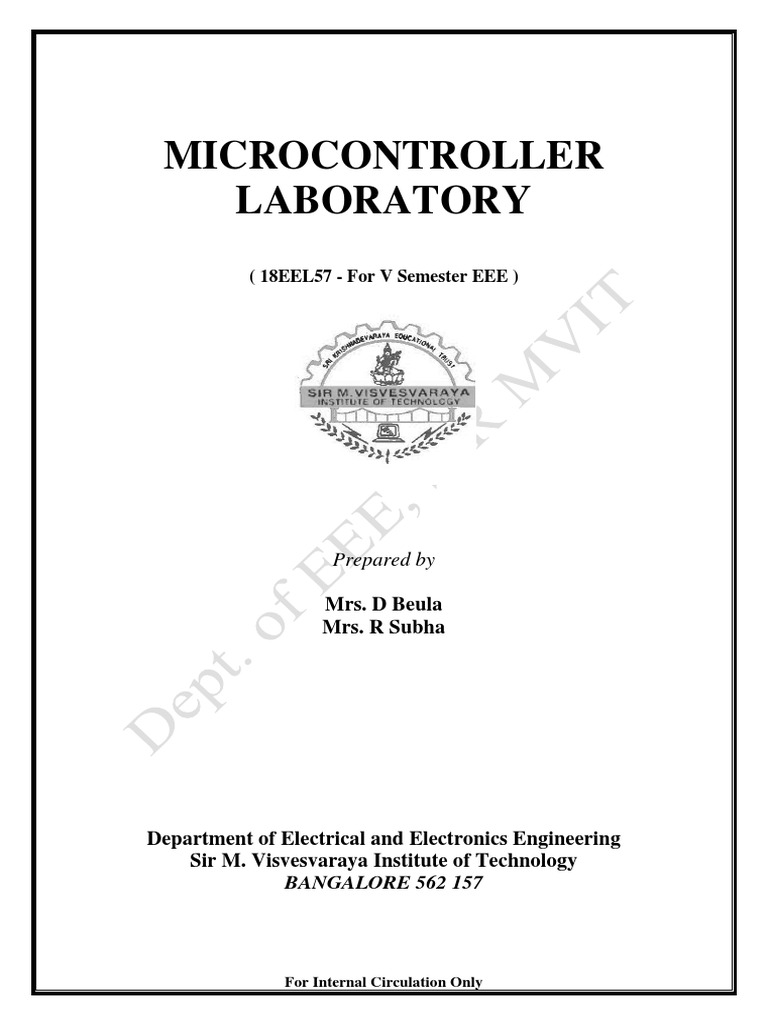Microcontroller Lab Manual 2020 | PDF | Engineering | Electric Motor Microcontroller Lab Manual 2020 | PDF | Engineering | Electric Motor