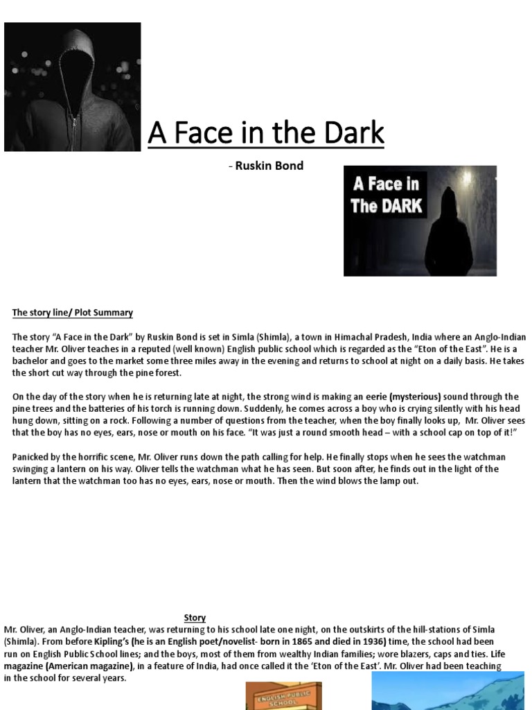Treasure Trove - English - A Face in The Dark - Class 9 - ICSE | PDF