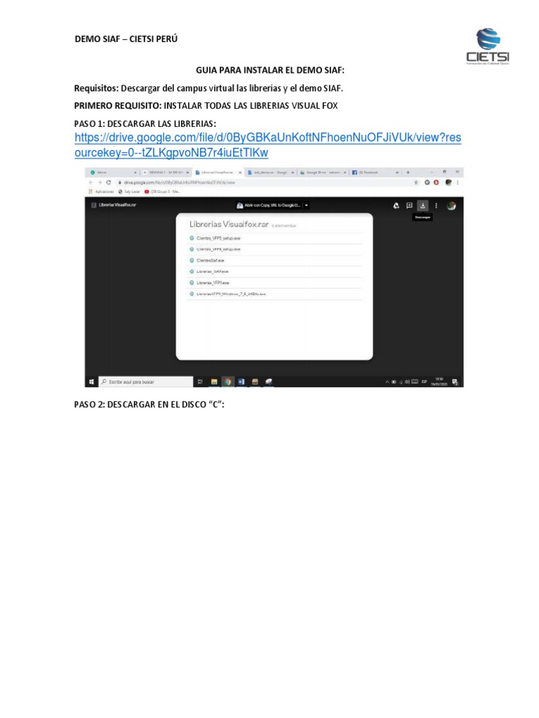 Manual Instalación Demo Siaf 2023 | PDF