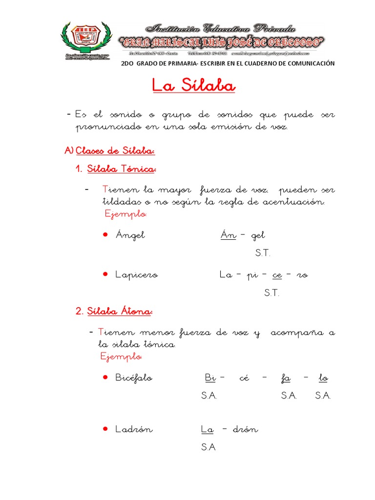 LA SÍLABA | PDF | Lingüística