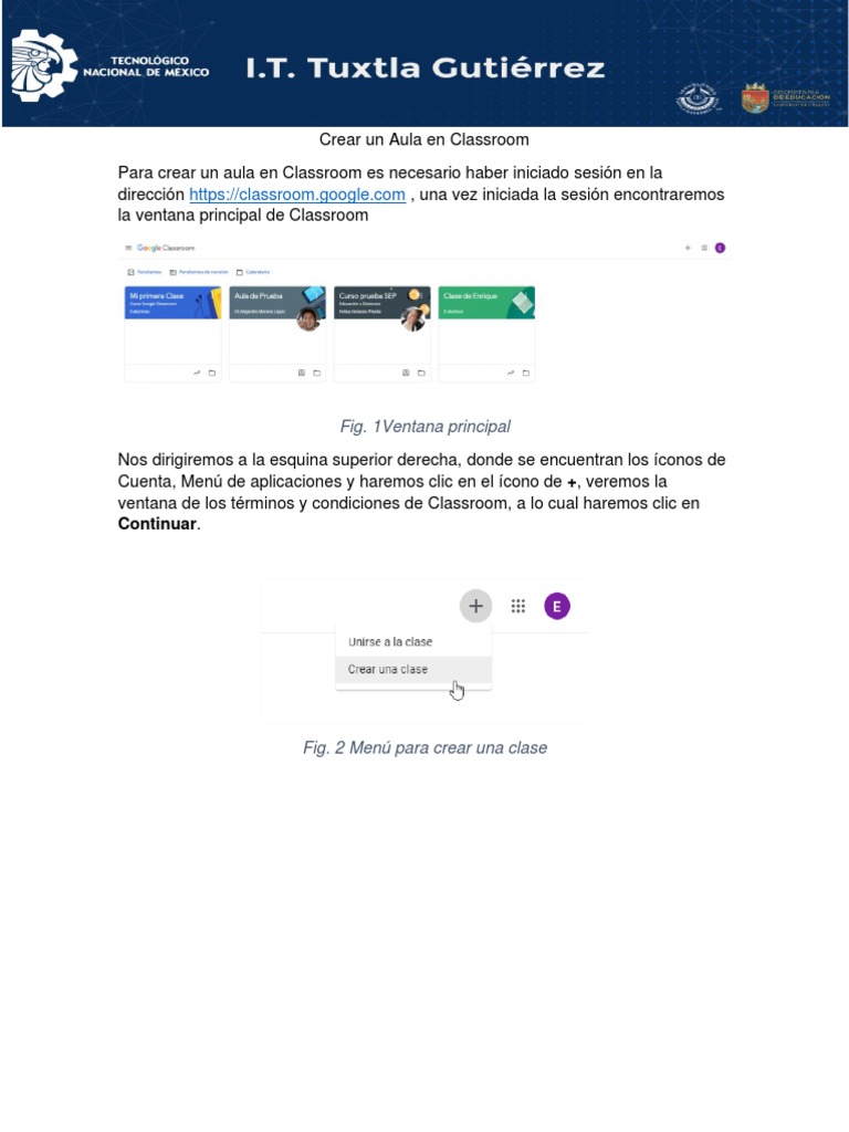 Crear Un Aula en Classroom | PDF