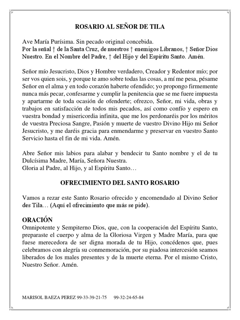 Rosario Señor de Tila | PDF