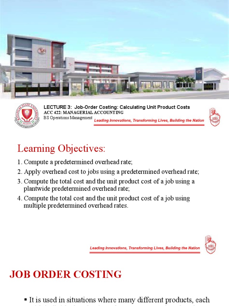 Job Order Costing Calculating Unit Product Costs | PDF | Cost ...