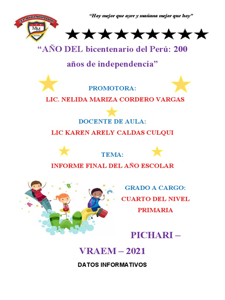 INF. Final | PDF | Educación primaria | Comprensión lectora