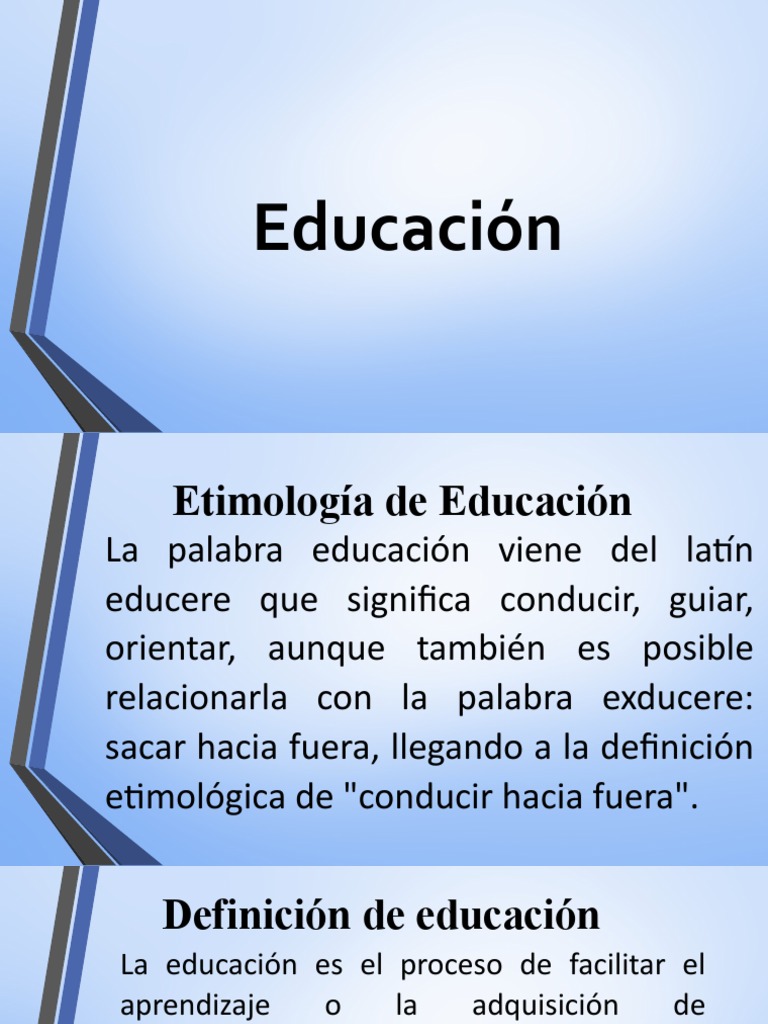 Etimología, definición y tipos de educación | PDF | Plan de estudios ...