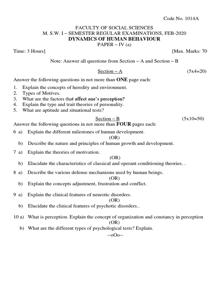 MSW I SEM Paper IV (A) | PDF