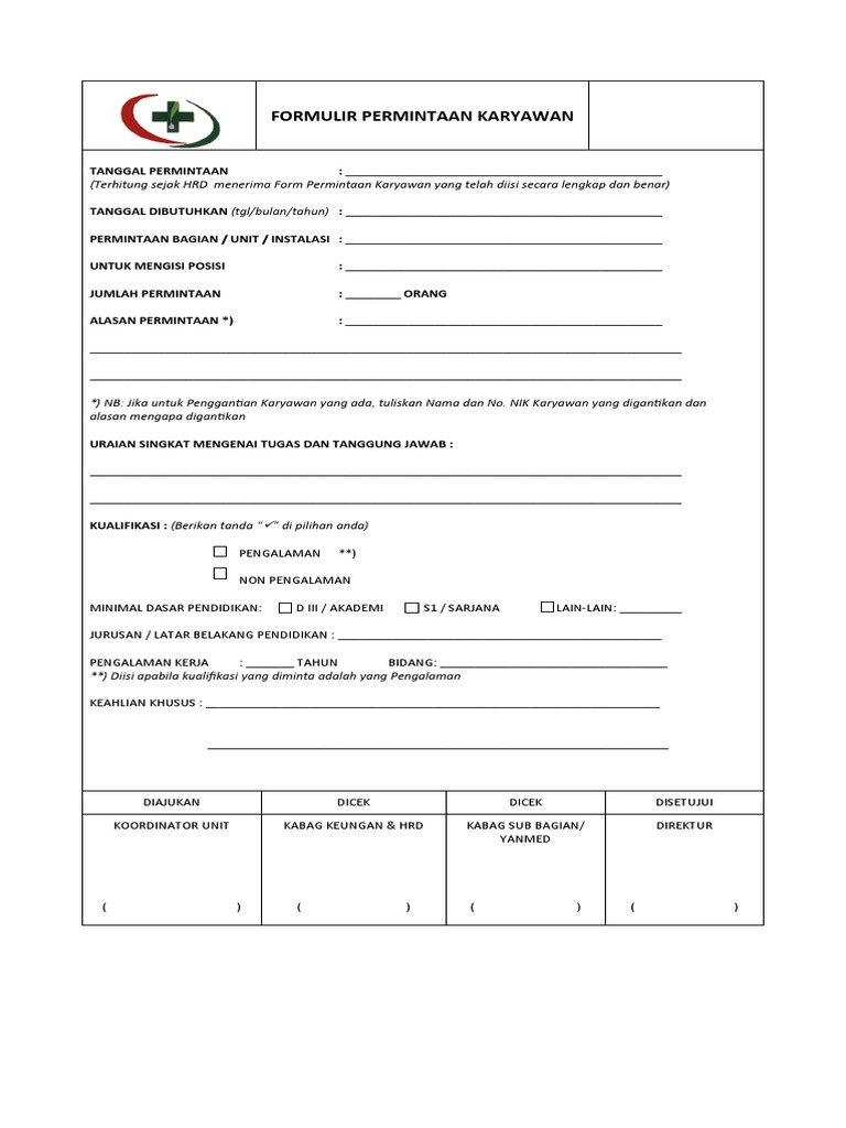 Form Permintaan Karyawan 1 | PDF