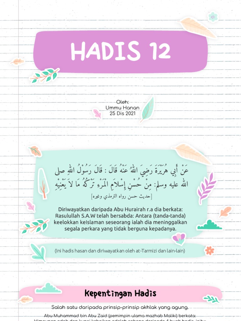 Hadis 12: Tinggalkan Perkara Sia-Sia | PDF