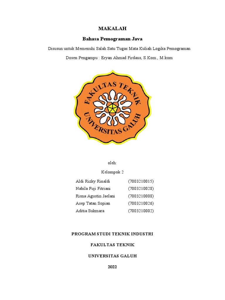 Makalah LP Java - Kelompok 2 | PDF Makalah LP Java - Kelompok 2 | PDF