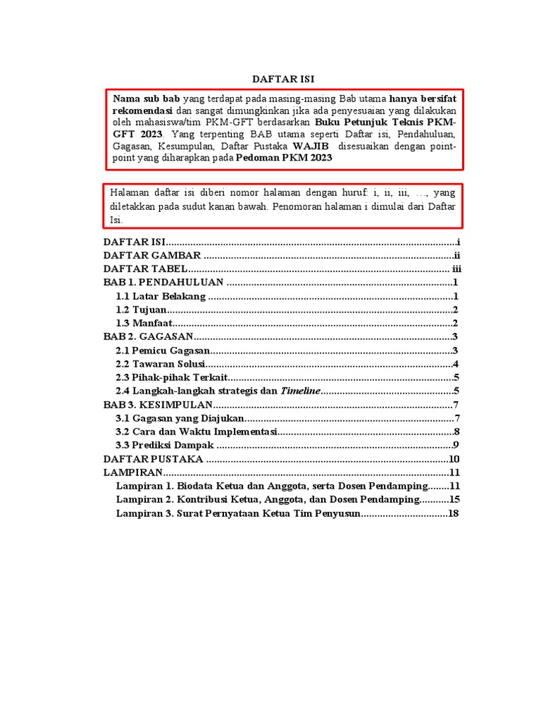 Template Proposal PKM-GFT 2023 | PDF