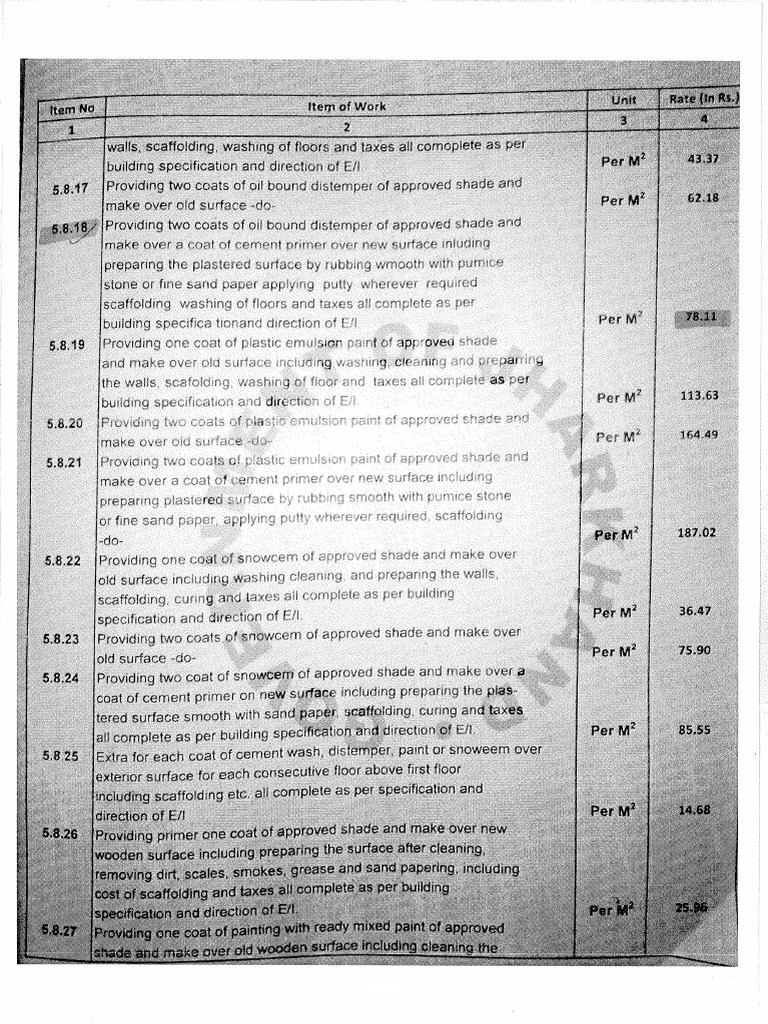 Dept. SOR Rates | PDF