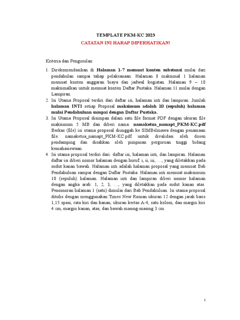Template Proposal PKM KC 2023 | PDF