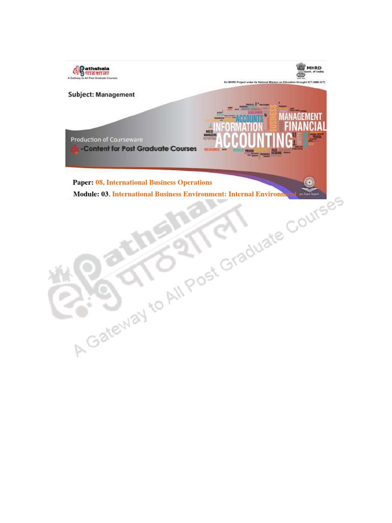 Internal Factors in Global Business Strategy | PDF | Strategic ...