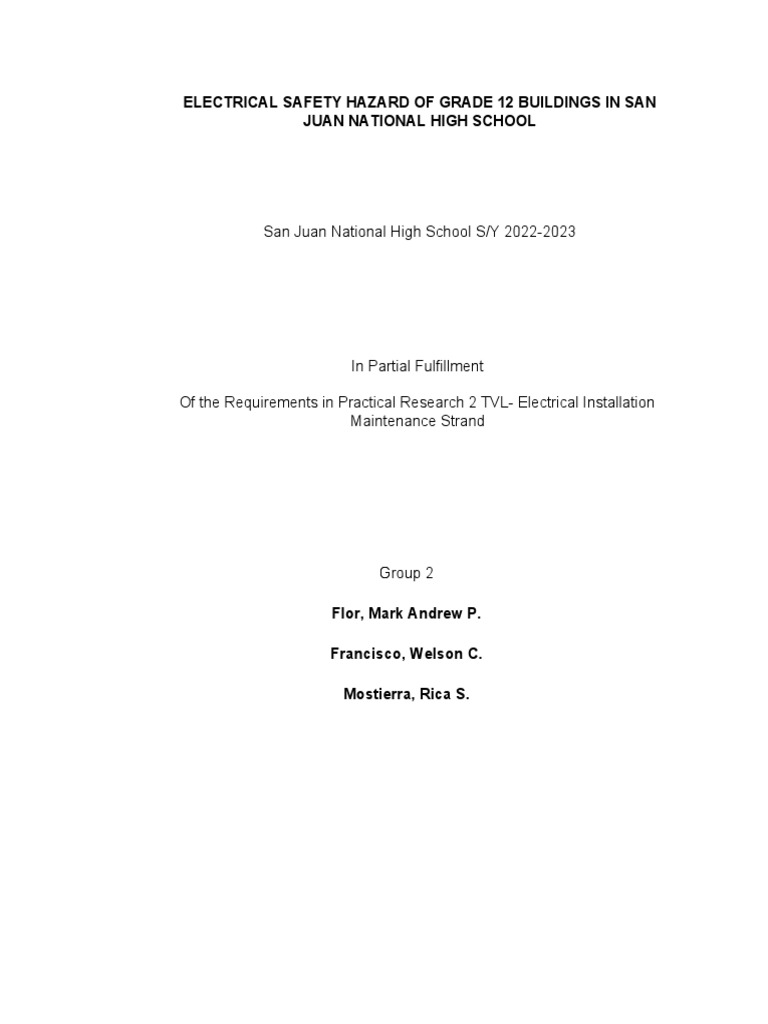 pr2 - Group 3 | PDF | Safety | Hazards
