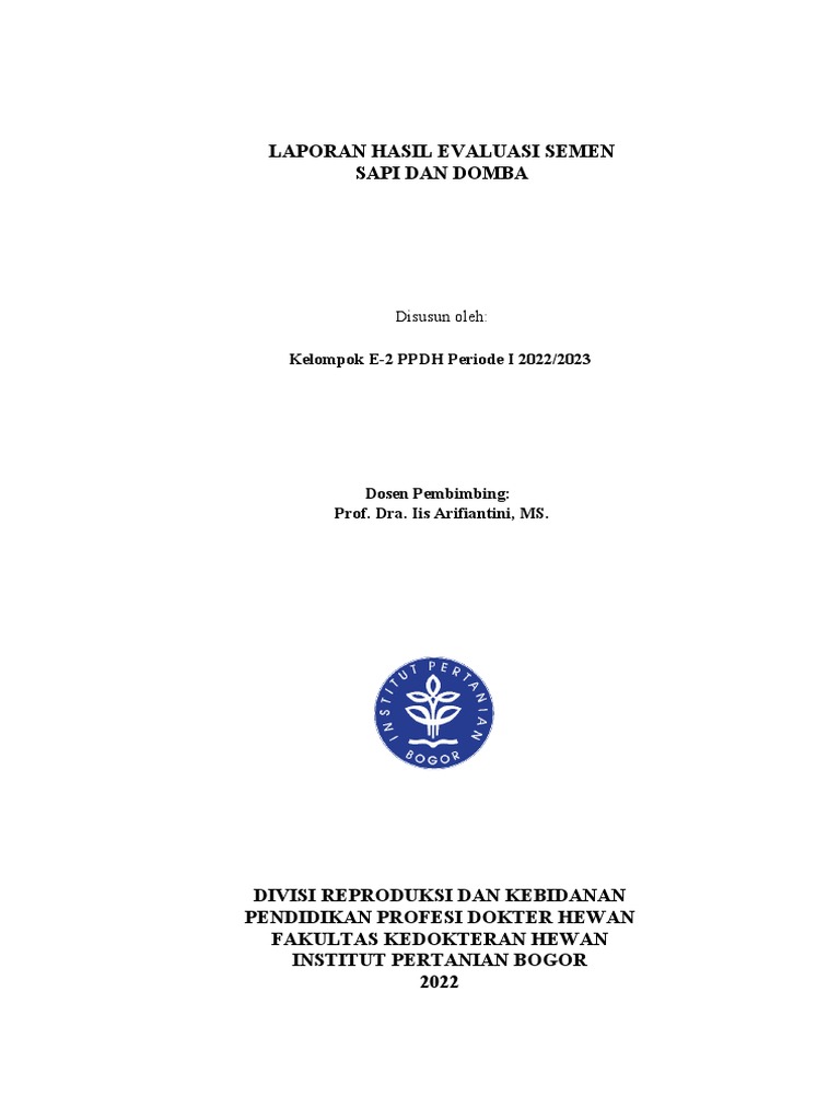 Laporan Hasil Evaluasi Semen Koass | PDF