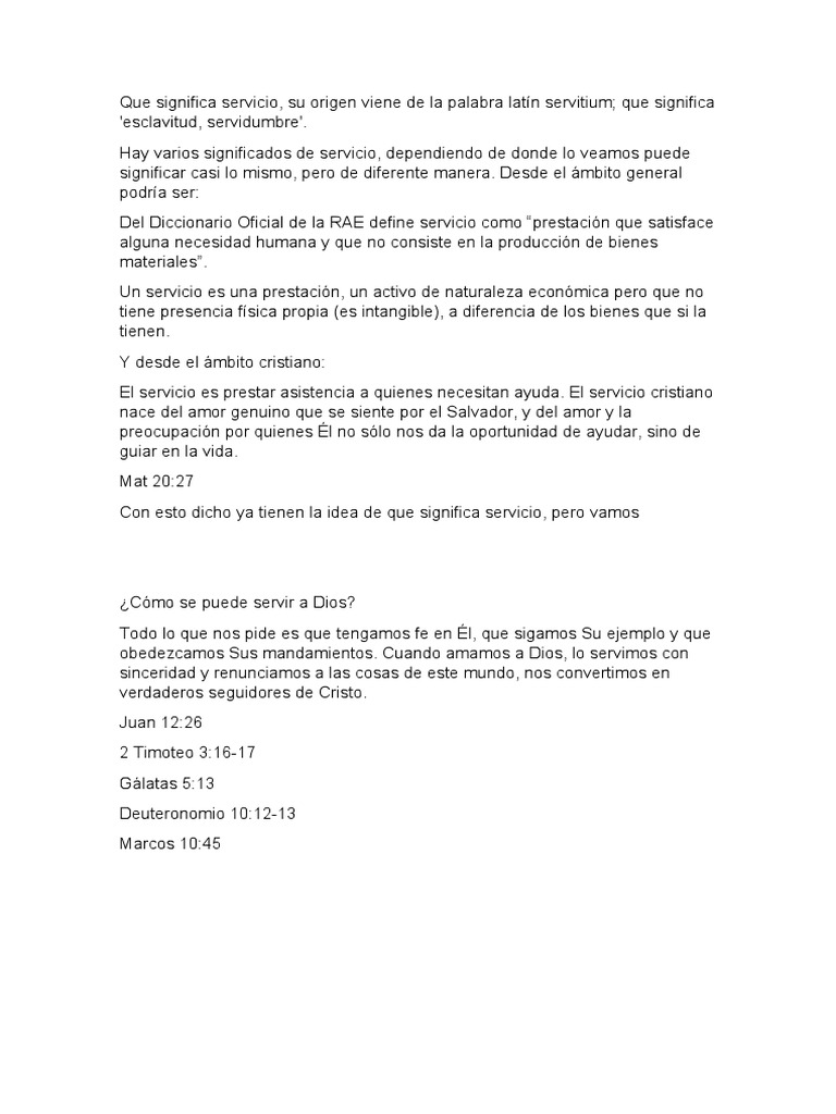 Que Significa Servicio | PDF