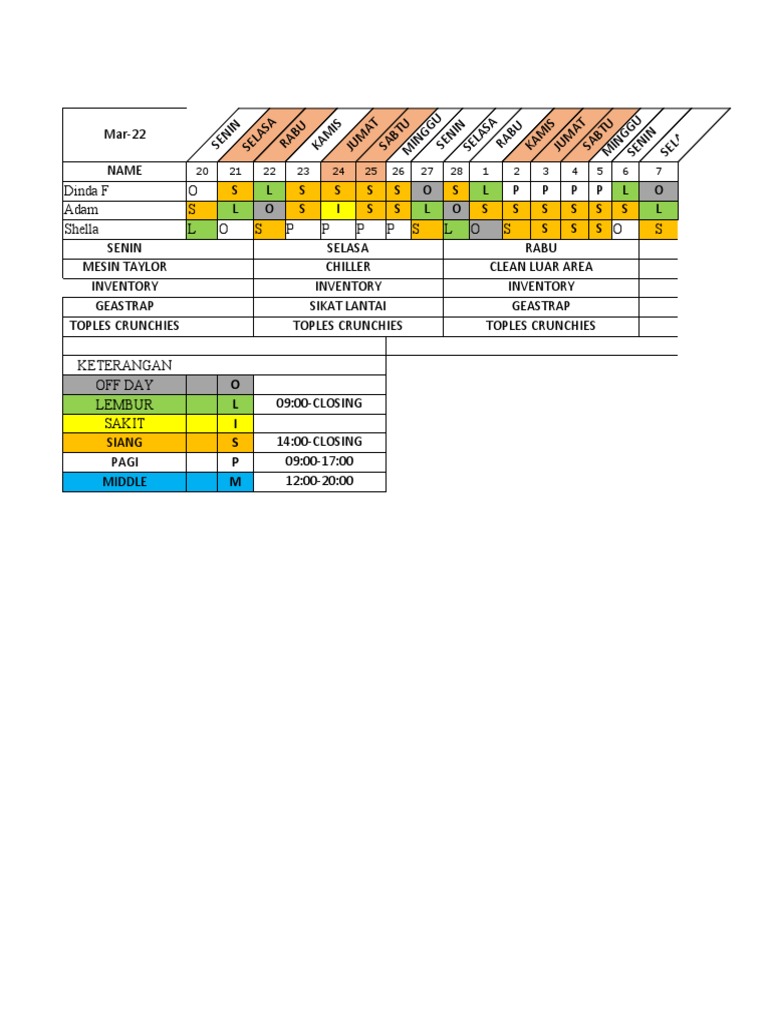 Schedule SS Ciwalk Sudirman Maret 2023 | PDF