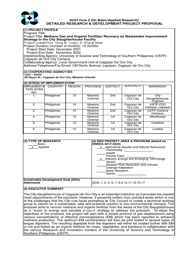 Methane Recovery Project - Final PDF | PDF | Anaerobic Digestion | Biogas