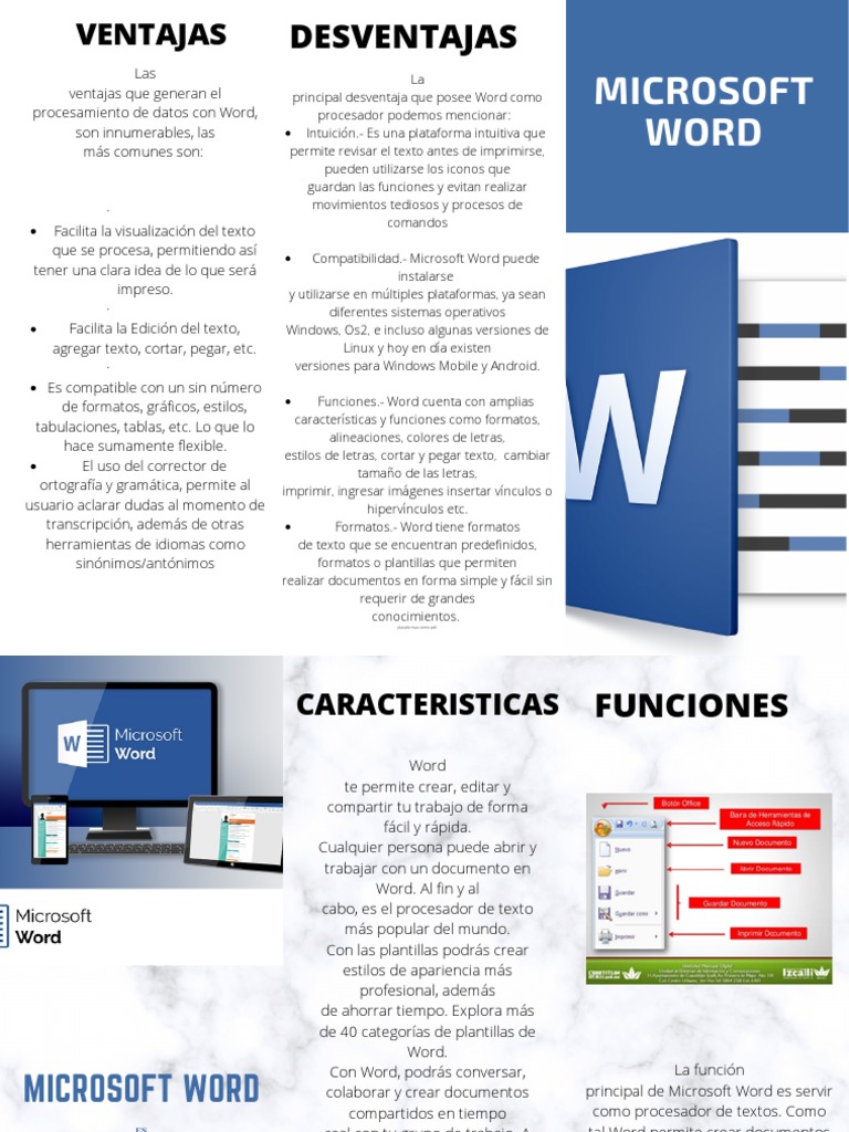 Triptico MICROSOFT WORD | PDF | Microsoft Word | Microsoft