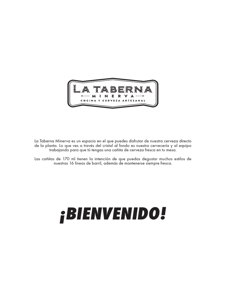 Menú de la Taberna Minerva | PDF | Cerveza | Hamburguesas