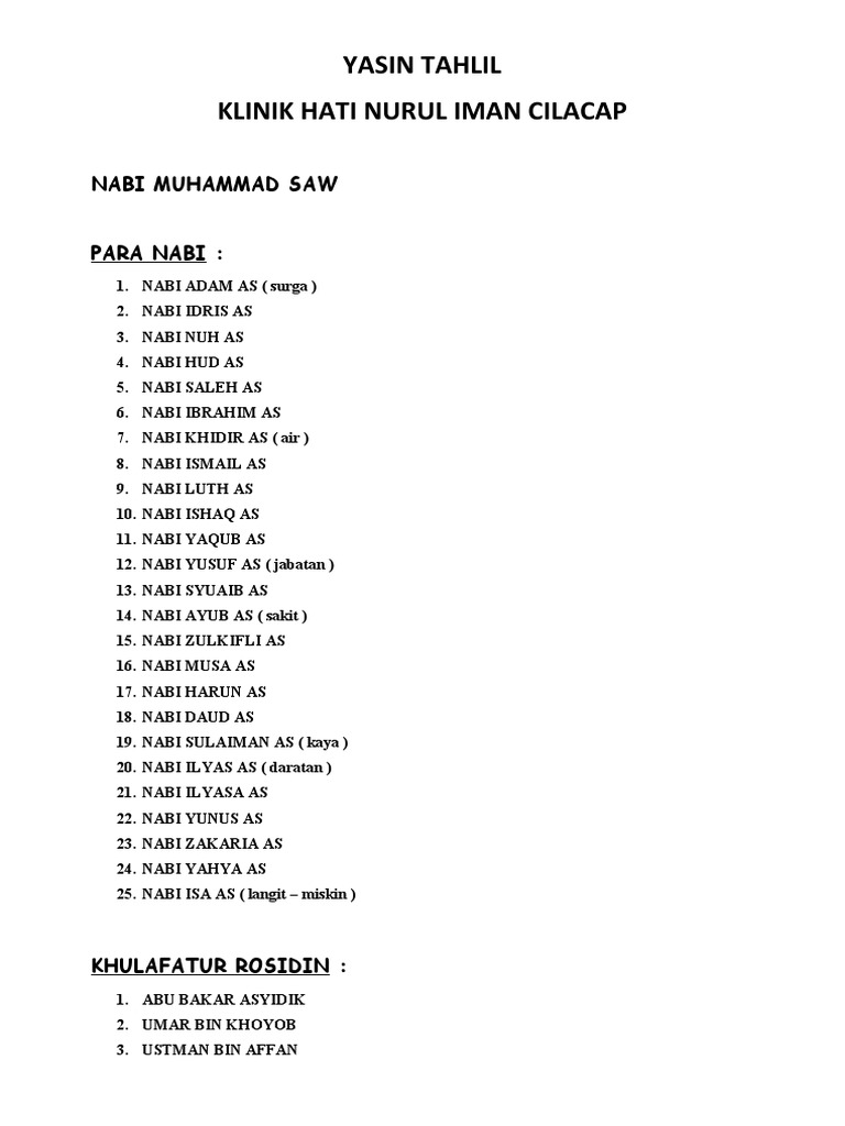 Yasin Tahlil | PDF | Java | Arabs