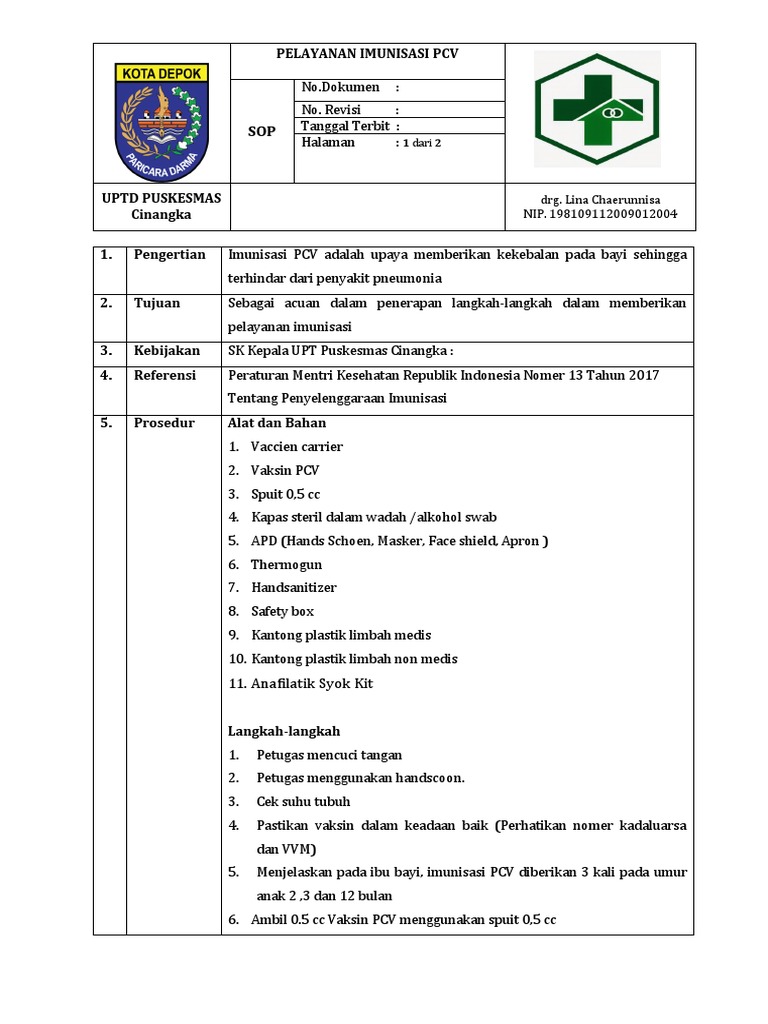 Sop Imunisasi | PDF | Pengembangan Diri | Sains & Matematika
