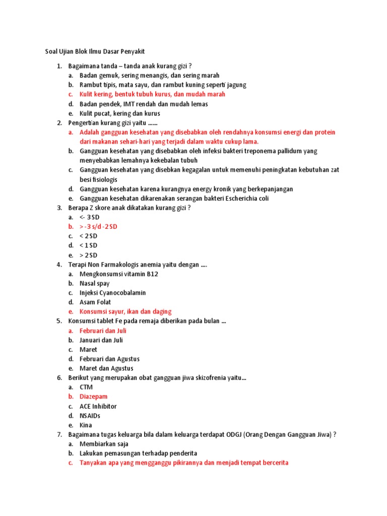 Soal Ujian Blok Ilmu Dasar Penyakit | PDF