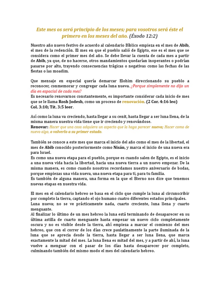 Rosh Jodesh Mes Aviv 5783 | PDF | Calendario hebreo | Nisan