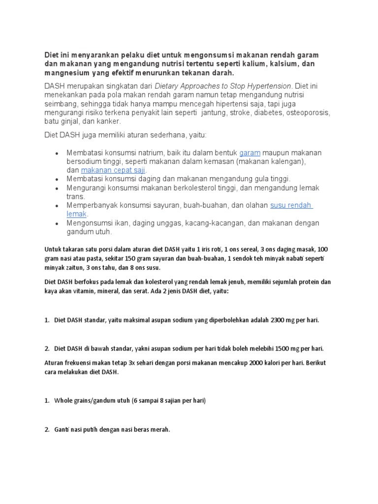 Diet Ini Menyarankan Pelaku Diet Untuk Mengonsumsi Makanan Rendah Garam ...