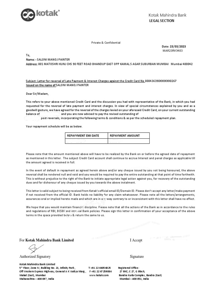 Credit card letter 121.pdf | PDF | Credit Card | Personal Finance