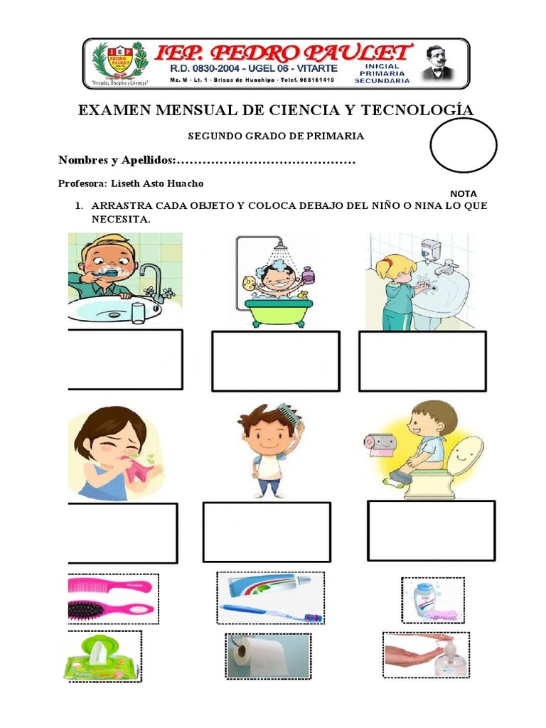 Examen Mensual de Ciencia y Tecnología Casi Terminado Segundo Grado ...