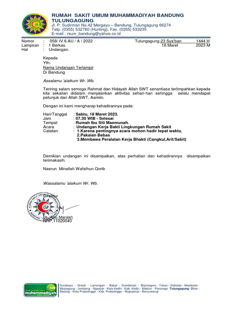 Surat Undangan Kerja Bakti-1 | PDF