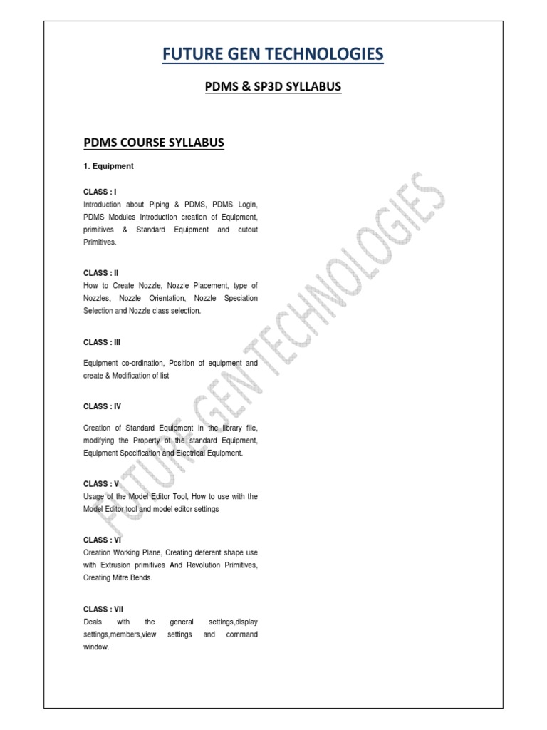 11 PDMS SP3D Syllabus | PDF | 3 D Computer Graphics | Computing