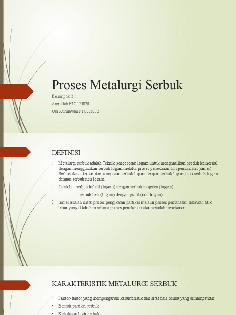 Metalurgi Serbuk: Proses & Metode | PDF