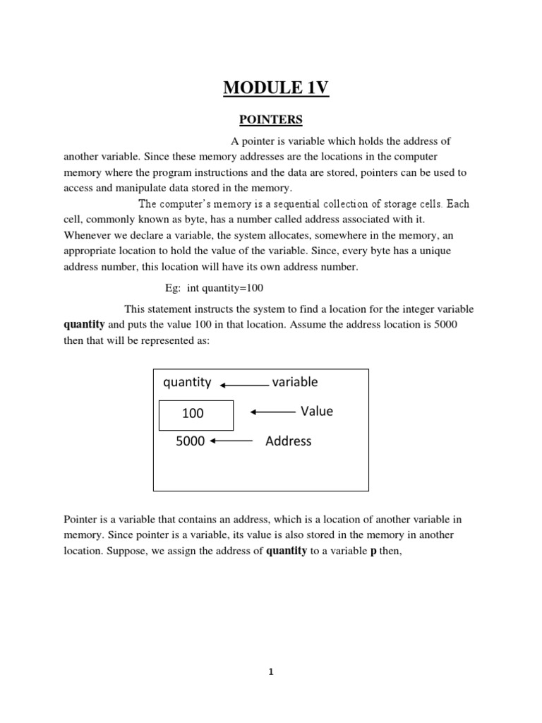 CP Module - IV PDF | PDF | Pointer (Computer Programming) | Variable ... CP Module - IV PDF | PDF | Pointer (Computer Programming) | Variable ...