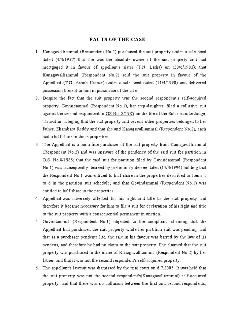 Facts of The Case | PDF | Lawsuit | Appeal
