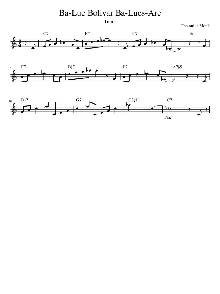 Ba-Lue Bolivar Ba-Lues-Are Tenor | PDF