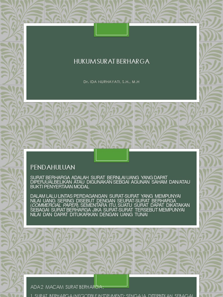 Hukum Surat Berharga | PDF