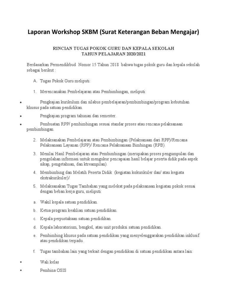 Laporan Workshop SKBM | PDF