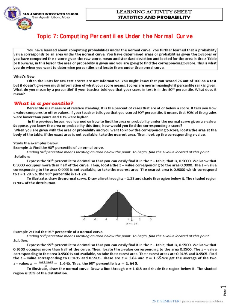 Percentiles and Z-Scores in Statistics | PDF | Percentile | Standard Score