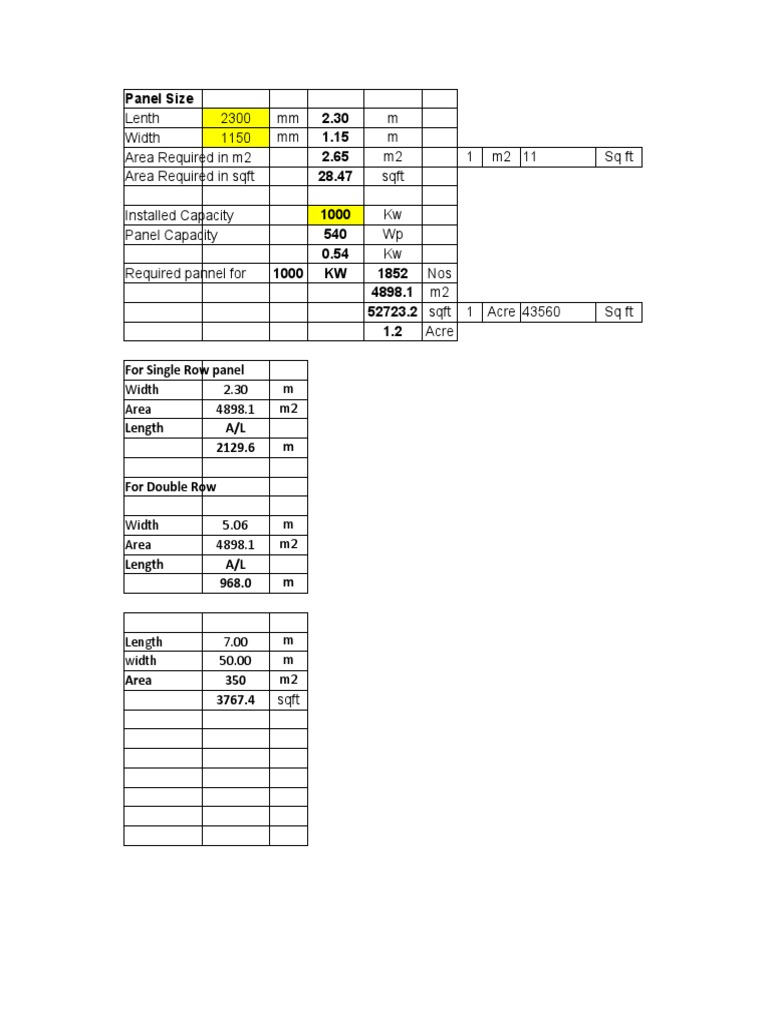 Solar Panel Capacity Calculation Guide | PDF